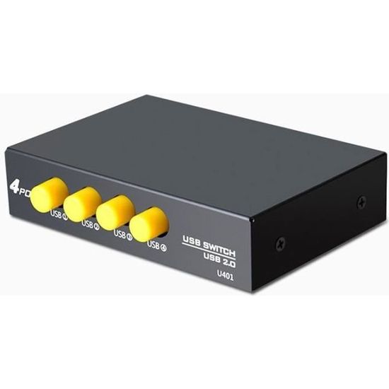 Commutateur USB KVM - GOTOSEEU - 4 Entrées 1 Sortie - Plug and Play - 4 ...