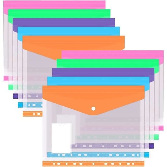 Lot De 10 Pochette Plastique A4,Pochette Document A4,Pochettes ...