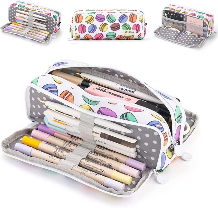 Trousse Scolaire À Crayons Grande Capacité Avec 3 Compartiments Cadeau ...