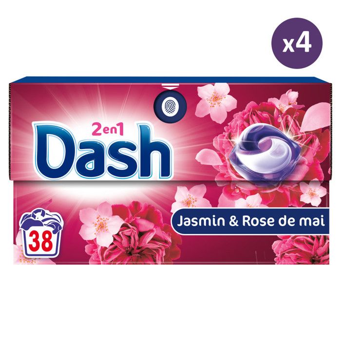 4x38 Pods Jasmin et Rose de Mai - Lessive en capsules - Dash ...