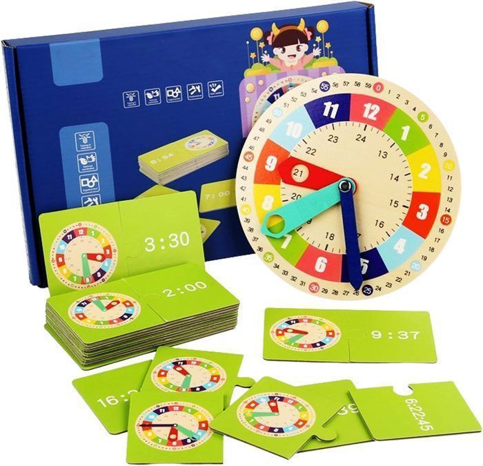 Horloges d'apprentissage en bois jouets éducatifs pour enfants, horloge ...
