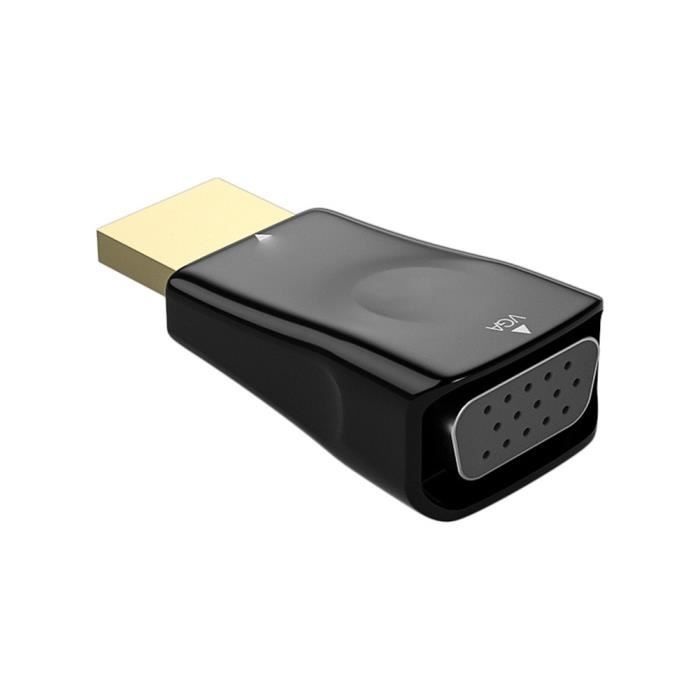 La couleur noire Adaptateur HD 1080P Compatible HDMI vers VGA, sortie ...