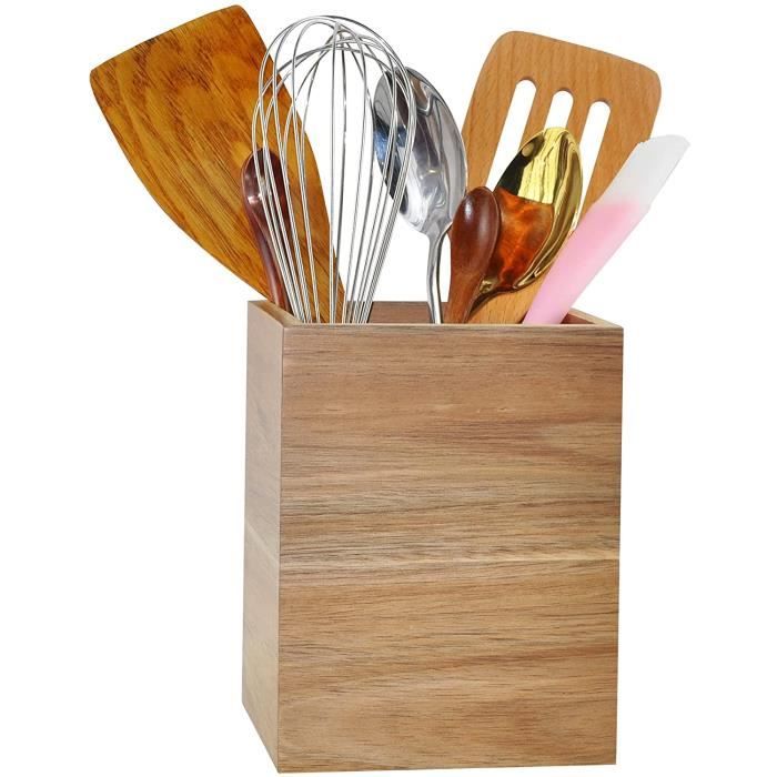 Porte-Couverts en Bois pour Ustensiles de Cuisine Rustique,Cuillère à ...
