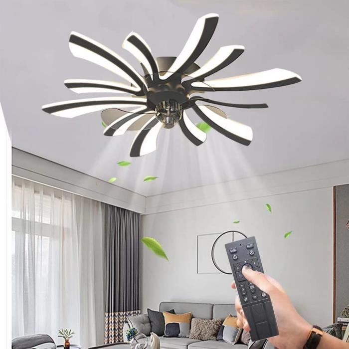 LED Ventilateur de Plafond, Dimmable Fan Plafonnier Silencieux Salon ...