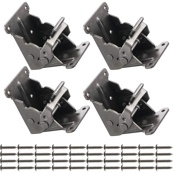 Lot de 4 supports pliants pour pieds de table et de lit avec vis ...