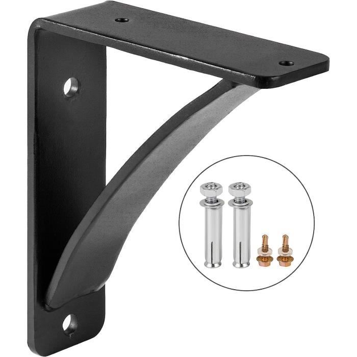 Paire de Supports d'Étagère 7x6x2pouce Équerre Design pour Étagère Noir ...