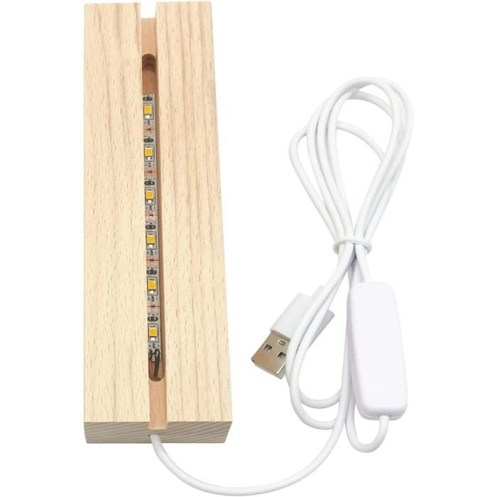 Lampe de table rectangulaire,Lampe LED avec socle,Lampe de bureau,Socle ...