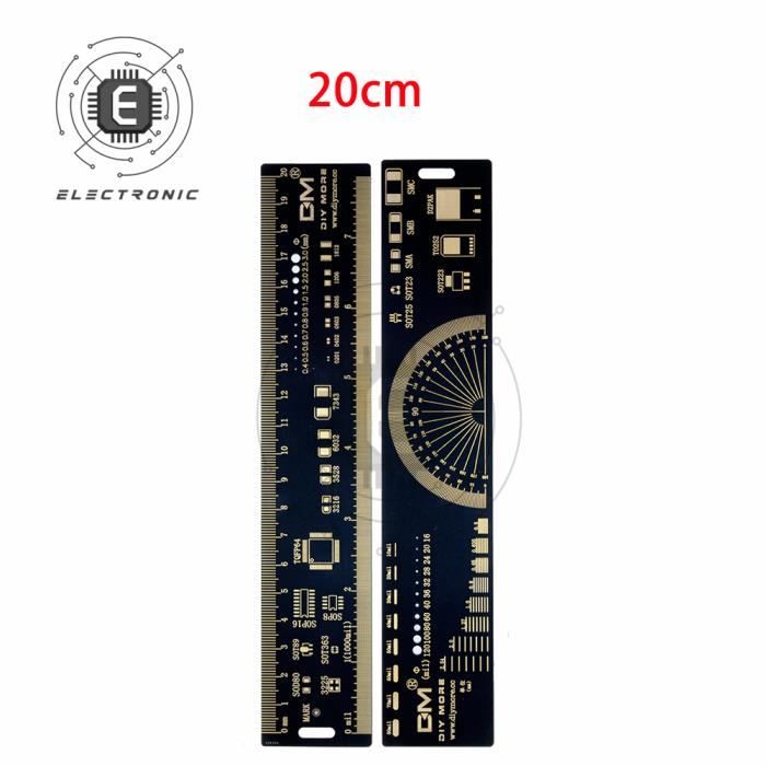 20 cm - Aideepen 3 types règle PCB outil de mesure multifonctionnel ...