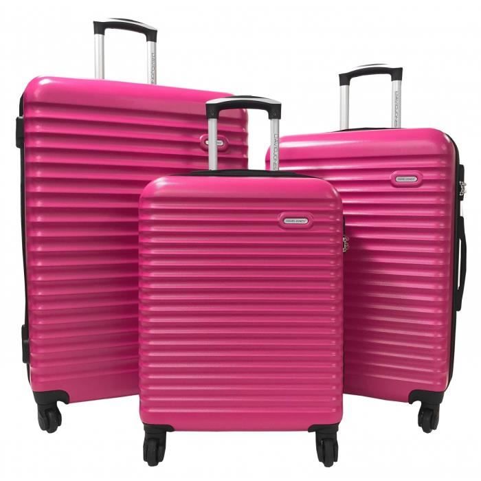 Set de 3 Valises Rigides David Jones ABS FUSHIA - BA10343N
