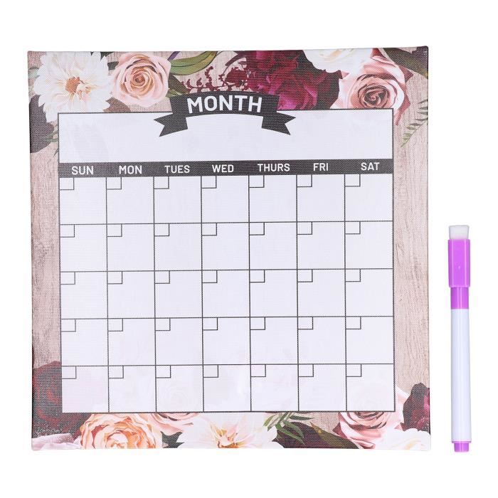 Keenso calendrier effaçable Calendrier mural effaçable à sec MDF ...