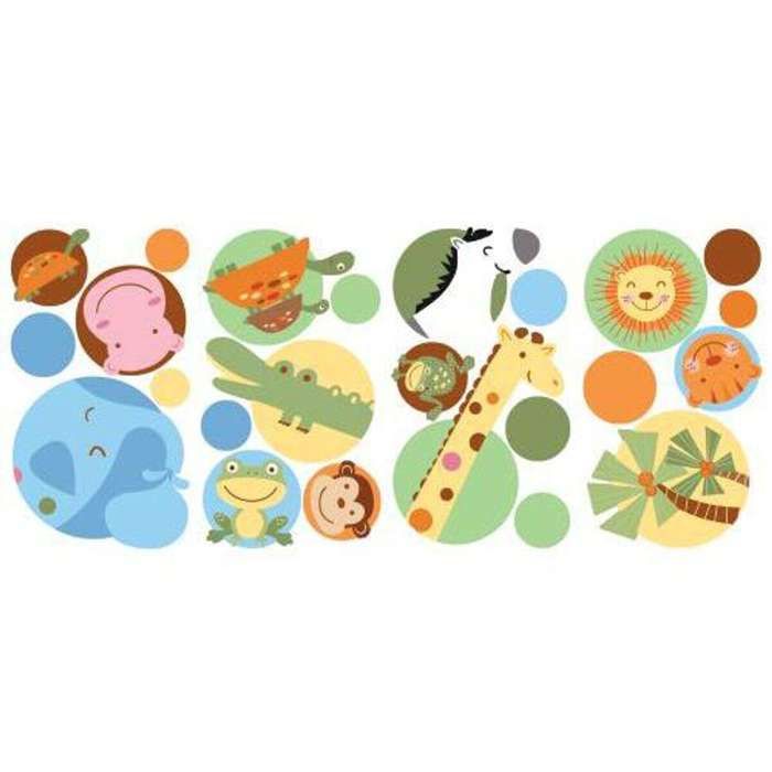 Stickers repositionnables polka animaux de la jungle - Cdiscount Jeux ...