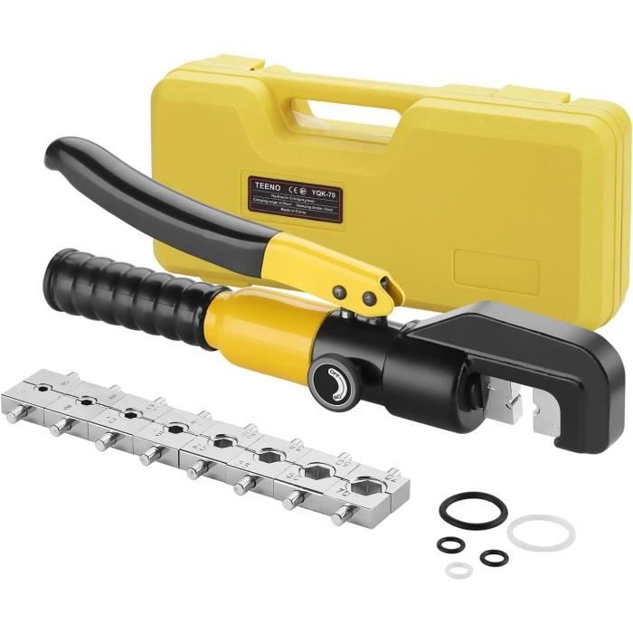 Pince À Sertir Hydraulique 10T Avec 9 Matrices Hexagonales Course 12Mm ,Coffret De Outil De ...