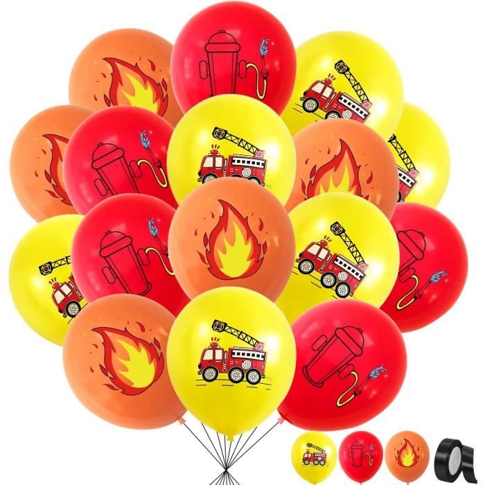 Ballon Pompier,24 Pièces 12 Pouces Ballons Camion De Pompier,Ballons De ...