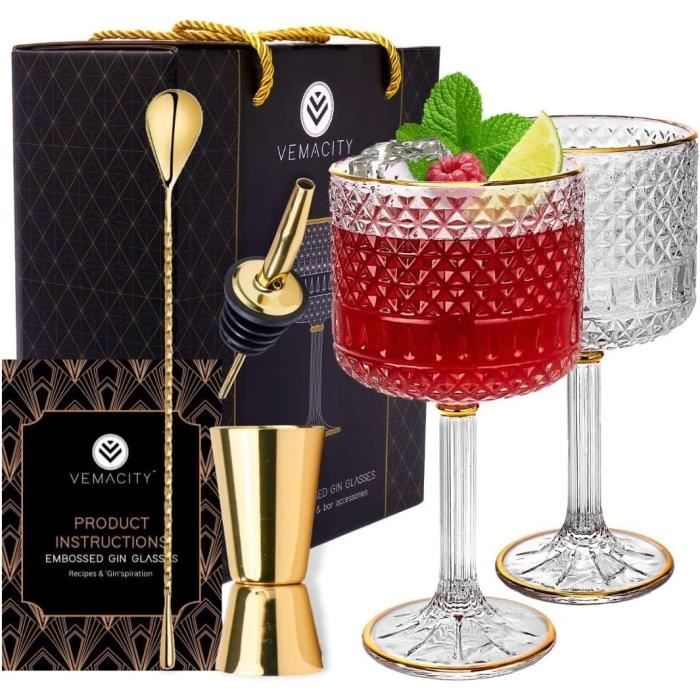 Lot De 2 Verres À Gin Tonic De Luxe Pour Les Amateurs De Gin – Inc. 2 X ...