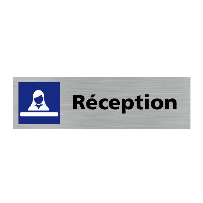 Pictogramme RECEPTION Q0368Adhésif aspect aluminium brossé Adhésif ...
