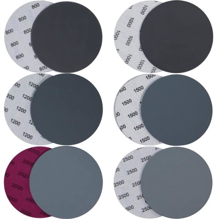 Alwaiiz Lot de 30 feuilles de papier abrasif 125 mm Velcro, grain 800 ...