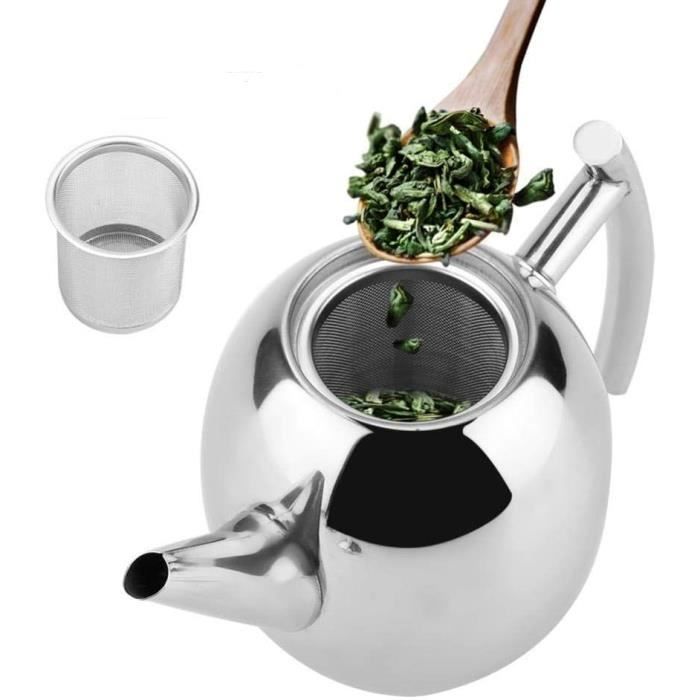 Theiere inox, theillère avec infuseur amovible pour thé, infusion ou ...