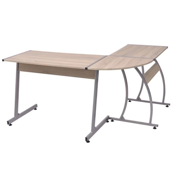 Bureau d'Angle Ordinateur Bureau Informatique Bureau de coin Chêne ...