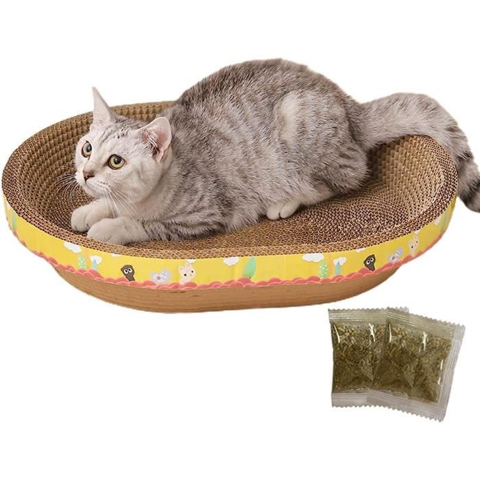 Lit Ovale À Gratter Pour Chat Structure En Papier Ondulé Tapis À ...
