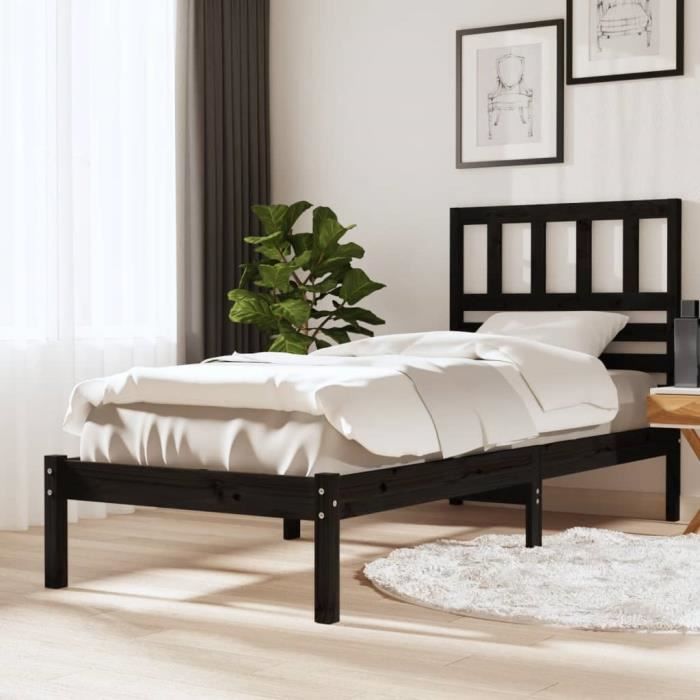 TRU Structure de Lit pour Matelas 90 x 190 cm, Lit Simple en Bois de ...