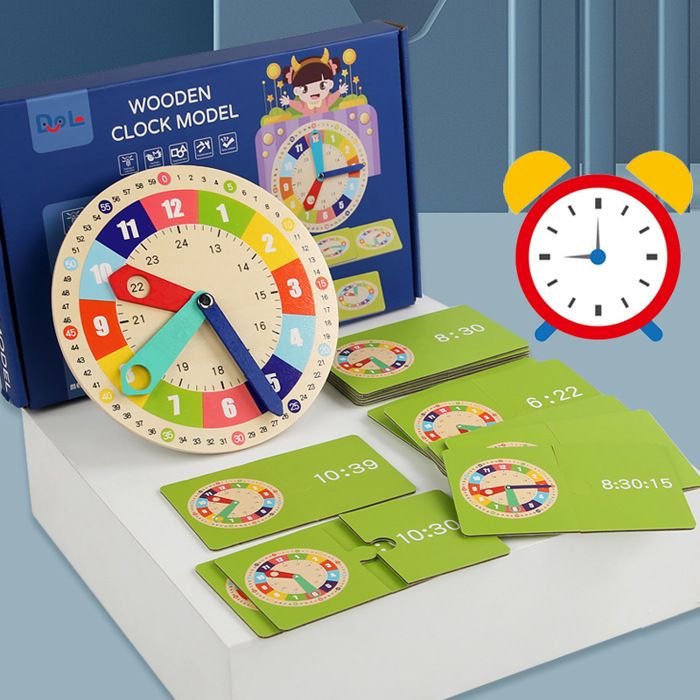 Horloges d'apprentissage en bois jouets éducatifs pour enfants, horloge ...