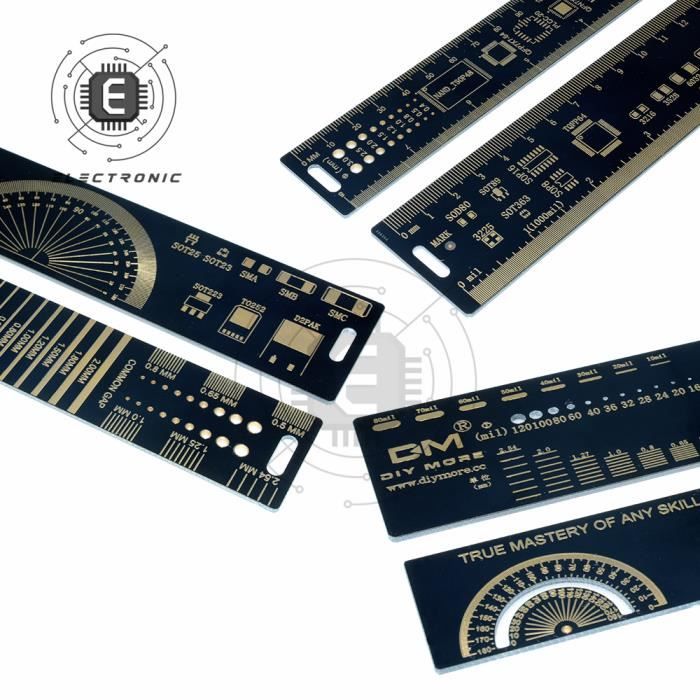 20 cm - Aideepen 3 types règle PCB outil de mesure multifonctionnel ...