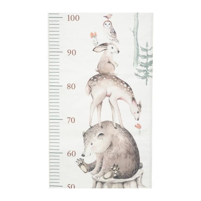 Atmosphera - Toise murale déco les animaux de la forêt en Coton et Bois ...