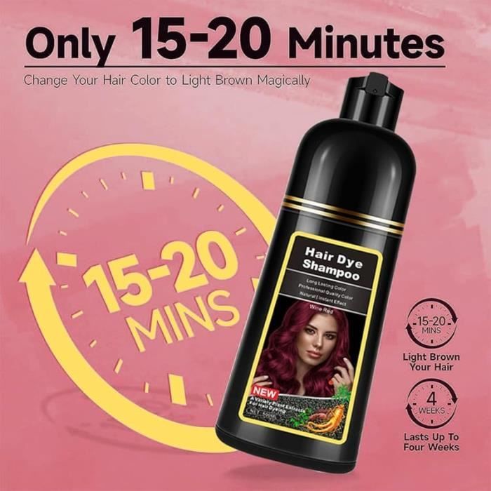 Shampooing colorant pour Vin rouge,cheveux coloration en quelques ...