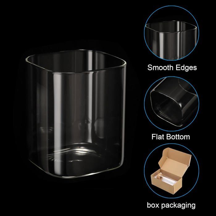 Vases En Verre Carrés De 5"X4", Forme Cubique, Porte-Bougie Flottant ...