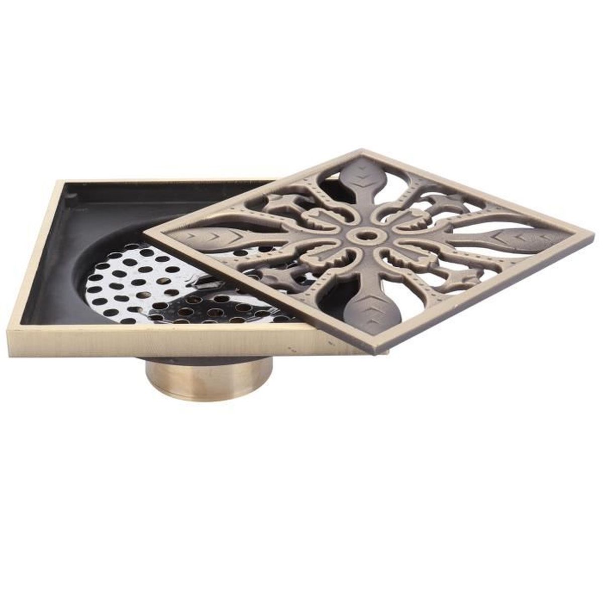 CHE crépine de plancher Drain de douche de déodorant de cuivre antique ...