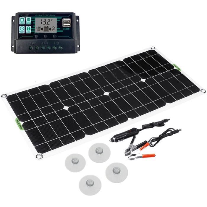 TIM-LI Panneau Solaire Monocristallin Portable - Kit De Chargeur De Batterie De Panneau Solaire ...