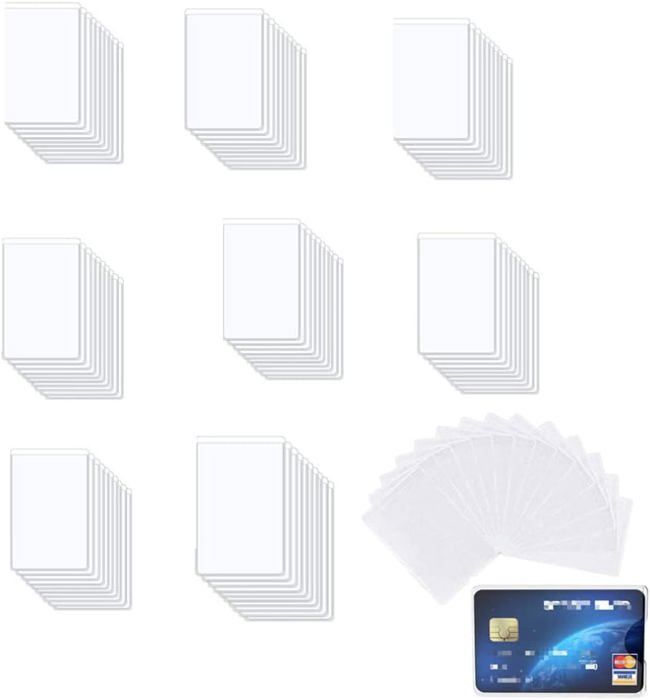 100 pièces Porte-Cartes de crédit en Plastique, Etui Protège Carte ...