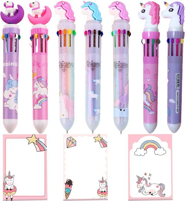 Stylo 10 Couleurs en 1 Stylos Multicolores à Bille Roulante Rétractable ...