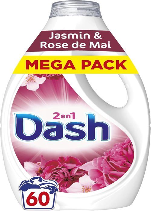 2en1 Lessive Liquide 60 Lavages,Jasmin et Rose de Mai,avec 3 SEMAINES ...