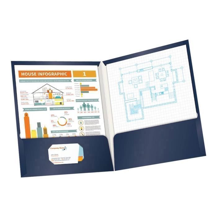 Pochette à rabat - Oxford - 2 compartiments - Marine - Pour 100 ...