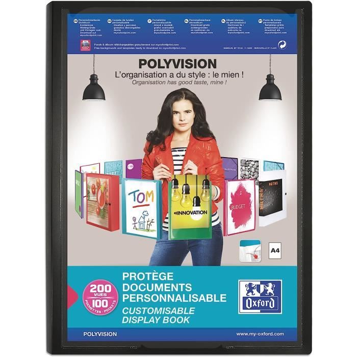 Protège-Documents Polyvision A4 200 vues - 100 pochettes Couverture ...