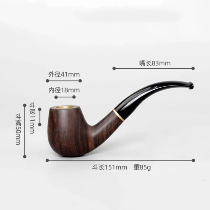 WGAC0047 - Pipe à fumer longue en bois massif, filtre à neey tendance ...