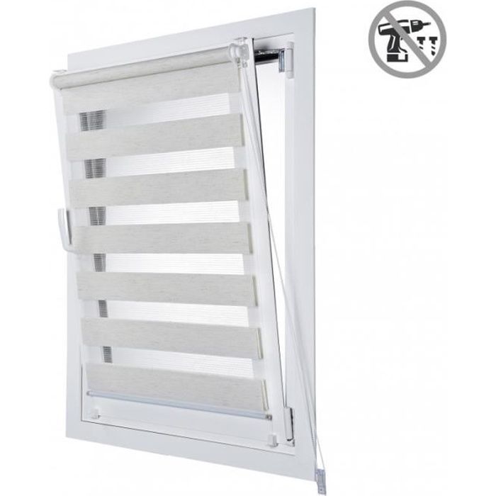 Store Zébré Jour Nuit Fix, Store en tissu double. Installation sans ...