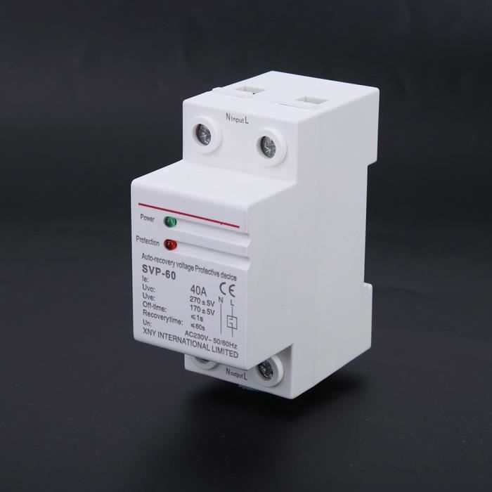 Protection de tension, 230V 40A Dispositif de protection automatique ...
