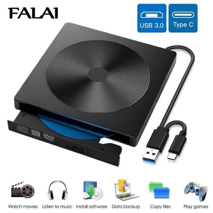 Lecteur CD DVD Externe USB 3.0, Graveur CD DVD Externe CD / DVD /-RW ...
