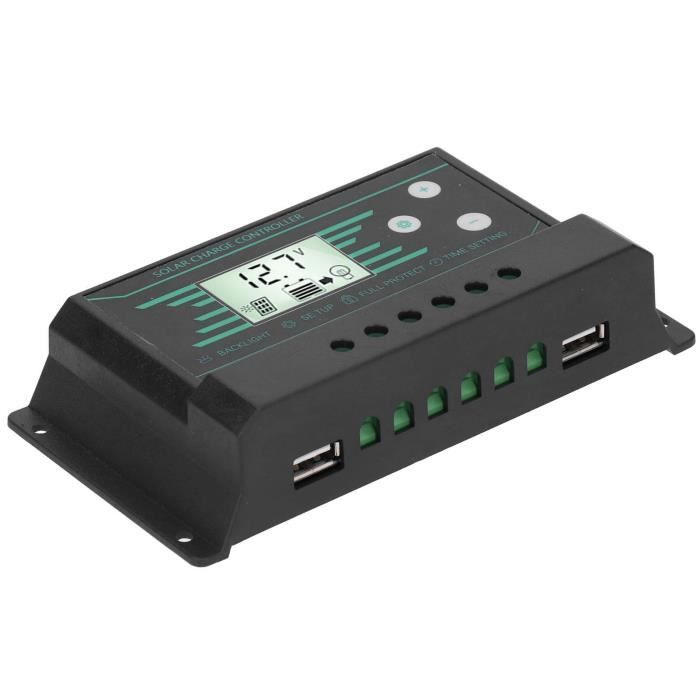 Garosa régulateur de charge solaire Contrôleur de charge régulateur de panneau solaire PWM ...
