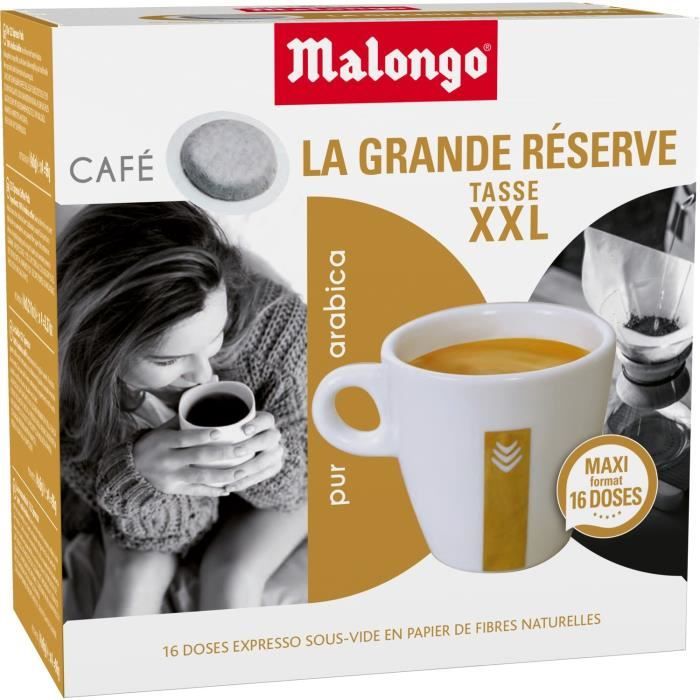 MALONGO Expresso La Grande Réserve tasse XXL - 16 dosettes de café ...