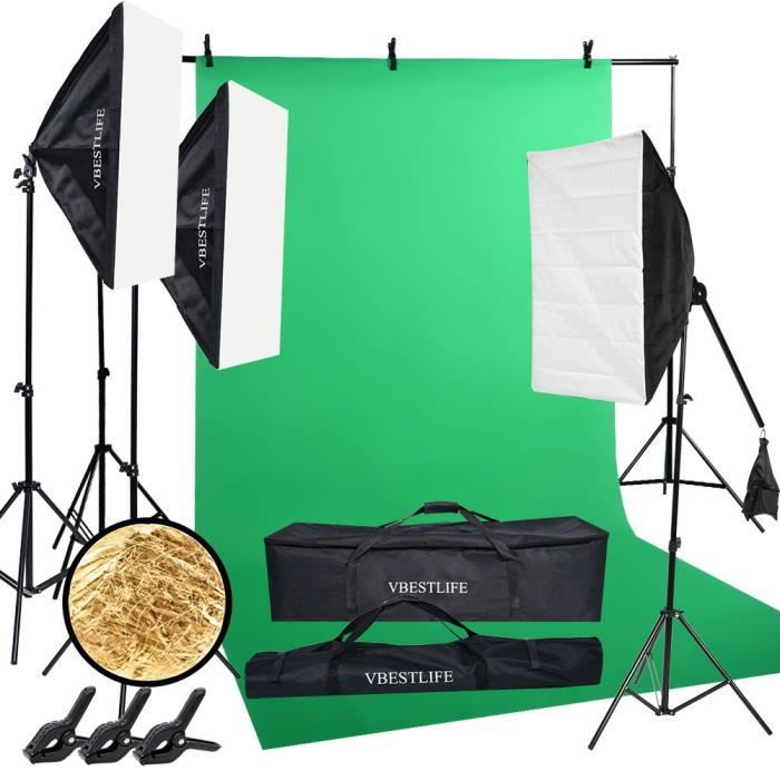 Omabeta Backdrop Kit VBESTLIFE 2 * Backdrop Studio Stand 1.6 * Lampe de fond Softbox Kit EU Plug ...