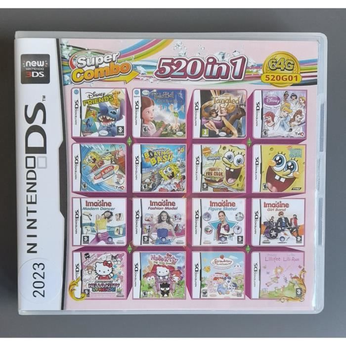 520 Jeux en 1 NDS Jeu Lot Carte Super Combo Cartouche pour DS 2DS New ...