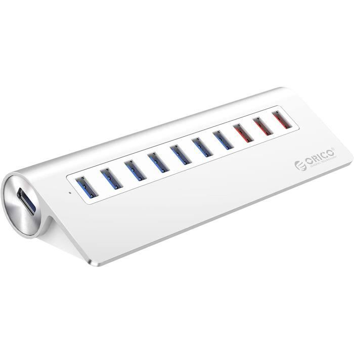 ORICO Hub USB 3.0 Super Speed 10 Ports en Aluminium avec 7 Ports USB 3. ...