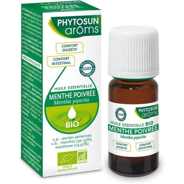 Huile Essentielle Menthe Poivree BIO 100% Pure/Naturelle 10ml - Cdiscount Santé - Mieux vivre
