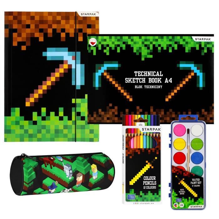 Pixel Game Set de fournitures scolaires, fournitures d'art pour garçon ...
