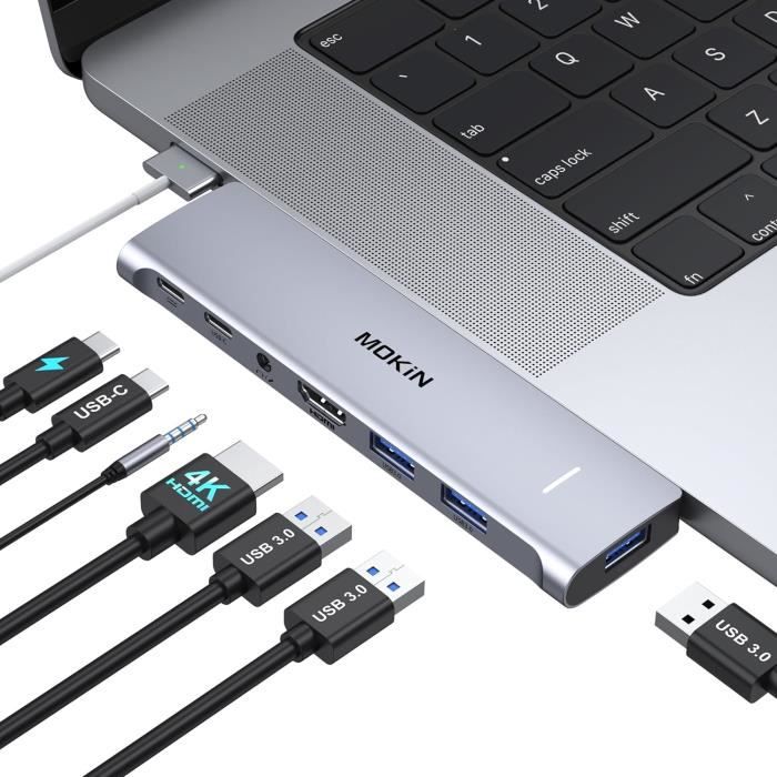 Adaptateur Macbook Air-Pro, Adaptateur Mac avec Thunderbolt 3 PD 100W ...