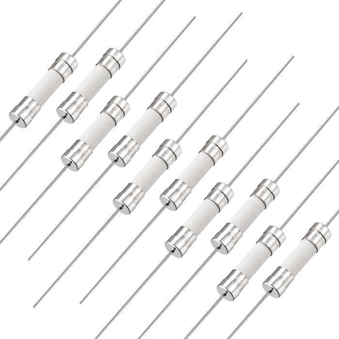SOURCING MAP Fusibles Fusion Rapide Fil Conducteur Fusibles Céramique 5mm x 20mm 250V 1A 10Pcs ...