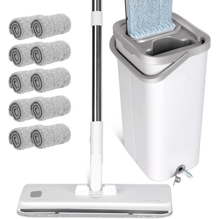 Masthome Balai Magique et Seau Essoreur, Balai Microfibre Plat avec ...
